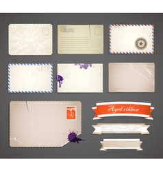 Old retro vintage blank postcard Royalty Free Vector Image