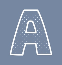 T alphabet letter with white polka dots on blue Vector Image