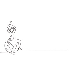 Continuous one line drawing physiotherapy Vector Image