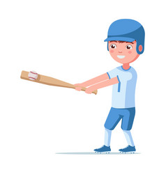 Boy baseball player hits ball Royalty Free Vector Image