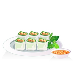 Fried spring roll Royalty Free Vector Image - VectorStock