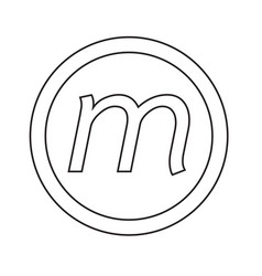 Basic font letter m icon design Royalty Free Vector Image
