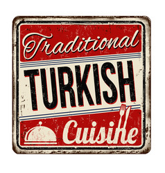 Authentic turkish cuisine vintage rusty metal sign
