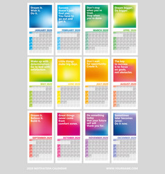 Creative wall calendar 2020 with rainbow design Vector Image