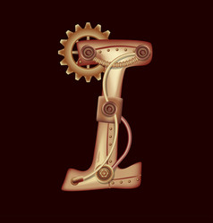 Letter o mechanic alphabet steampunk font Vector Image