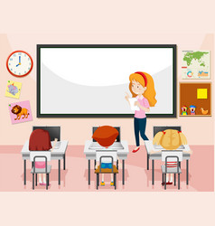Students in modern classroom Royalty Free Vector Image