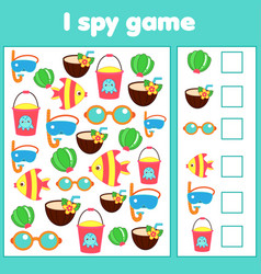 I spy game for toddlers find and count objects Vector Image