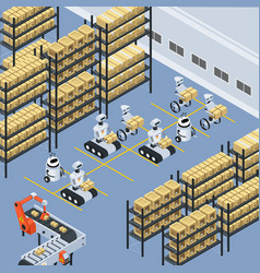 Global logistics isometric flowchart Royalty Free Vector