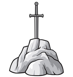 Cartoon sword in a stone Royalty Free Vector Image