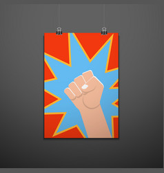 Rebel clenched raised male fist hand fight rights Vector Image