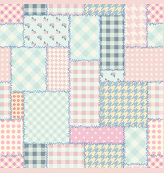 Geometric patchwork pattern of a squares Vector Image