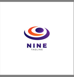 Modern stylish logo with letter g or number nine Vector Image