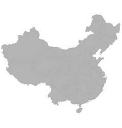 China map grey Royalty Free Vector Image - VectorStock