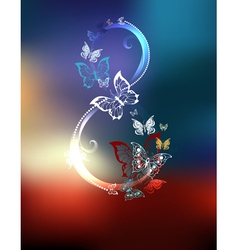 Eight of Luxury Butterflies Royalty Free Vector Image