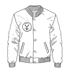 Sketch denim jacket Royalty Free Vector Image - VectorStock