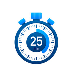 25 minutes stopwatch with hands icon Royalty Free Vector