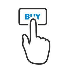 Finger push the buy button icon Royalty Free Vector Image