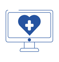 Hospital doctor computer icon Royalty Free Vector Image