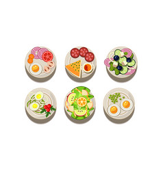 Food types icons set Royalty Free Vector Image