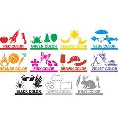 Teach with children color training material Vector Image