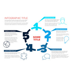 Five steps sequence template infographic Vector Image