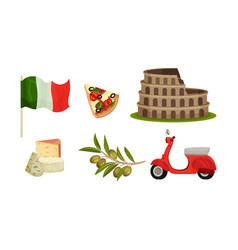 Set various symbols italy Royalty Free Vector Image
