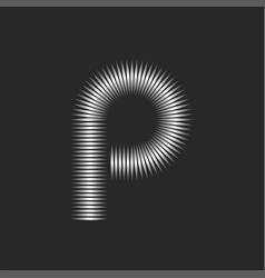 Logo letter p glitch distortion Royalty Free Vector Image