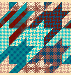 Classic hounds-tooth pattern in a patchwork Vector Image