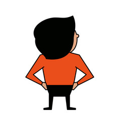 Man cartoon backside icon image Royalty Free Vector Image