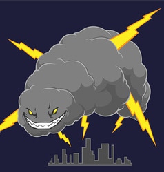 Evil lightning storm cloud Royalty Free Vector Image