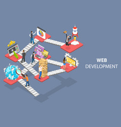 Software development flat isometric concept Vector Image