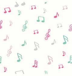 Seamless colorful music notes pattern Royalty Free Vector