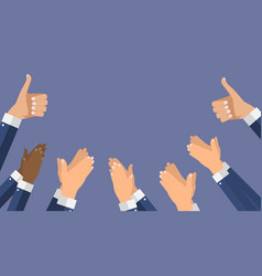 Flat design clapping hand applause banners Vector Image