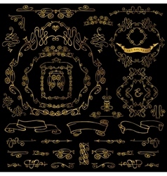 Calligraphic royal design elements frames Vector Image