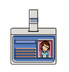 Identification card with half body woman picture Vector Image