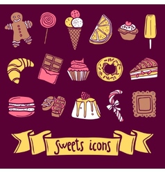 Fair sweets realistic set Royalty Free Vector Image