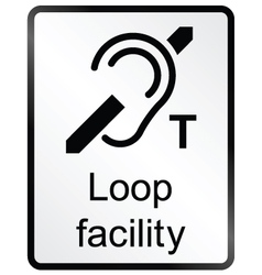 Induction loop facility information sign Vector Image