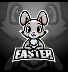 Rabbit mascot esport logo design Royalty Free Vector Image