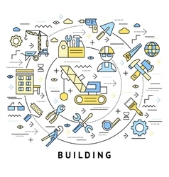 Round Construction Composition Royalty Free Vector Image