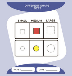 Change size different shape sizes small large Vector Image