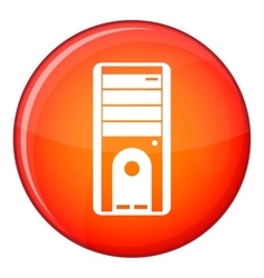 Computer system unit icon flat style Royalty Free Vector