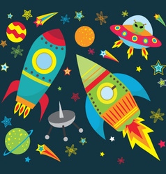 Outer space element set Royalty Free Vector Image