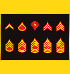 Military ranks stripes and chevrons set army Vector Image