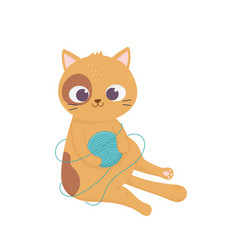 Help the cat to find the yarn Royalty Free Vector Image