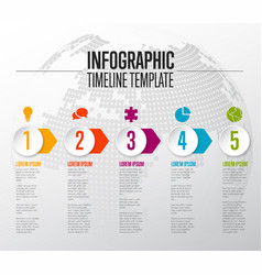 Five simple color steps process infographic Vector Image
