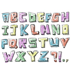 Pencil hand drawn font Royalty Free Vector Image