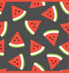 Hello august seamless pattern with watermelon Vector Image