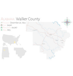 Map walker county in alabama Royalty Free Vector Image