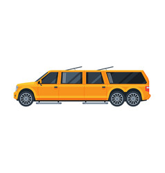 Yellow limousine car premium luxurious limo Vector Image