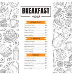 Menu design for cafe and restaurant Royalty Free Vector